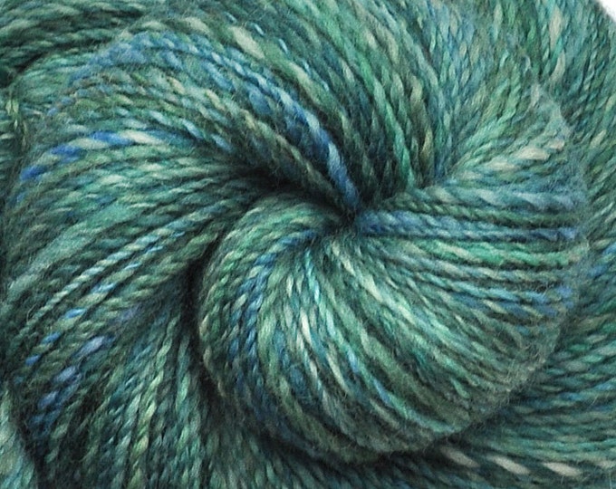 Hand Spun Yarn TEAL ZEAL Handpainted Corriedale Wool - Etsy