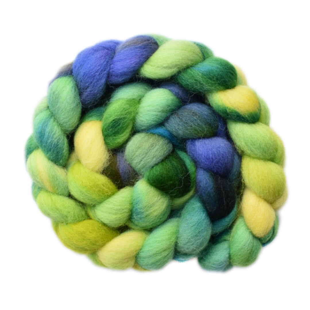 Hand Dyed Roving Brecknock Hill Cheviot Wool Spinning Fiber 3.9 Ounces ...