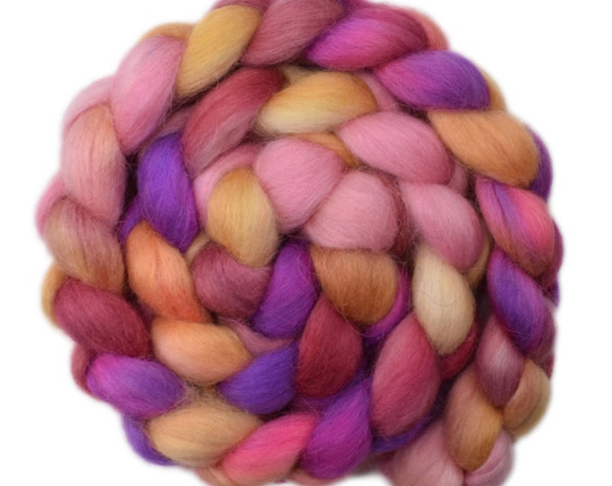 Hand Dyed Roving Norwegian Lustre Wool Spinning Fiber 4.0 Ounces Fluffy ...