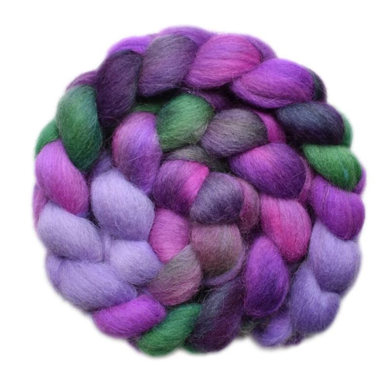 Hand Dyed Roving - Bergschaf Wool Spinning Fiber - 4.1 Ounces - Verbena ...