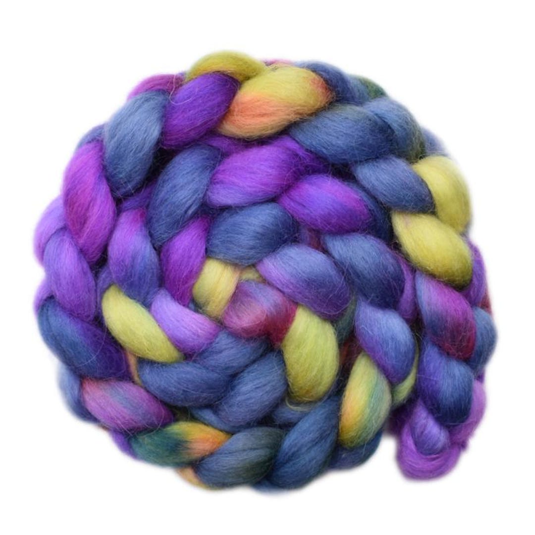 Hand Dyed Roving Norwegian Lustre Wool Spinning Fiber 4.2 Ounces City ...