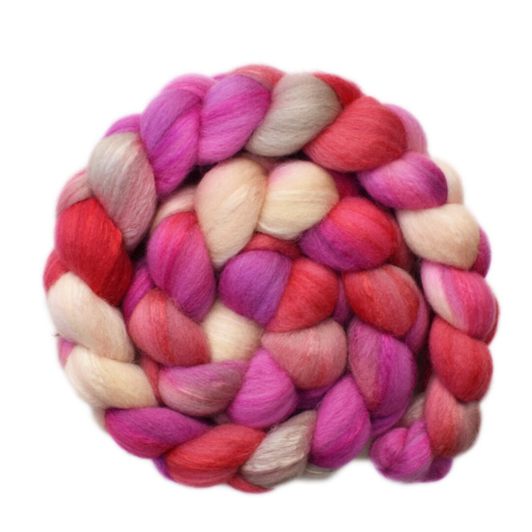 Hand Painted Roving Silk / Polwarth Wool 15/85% Spinning - Etsy