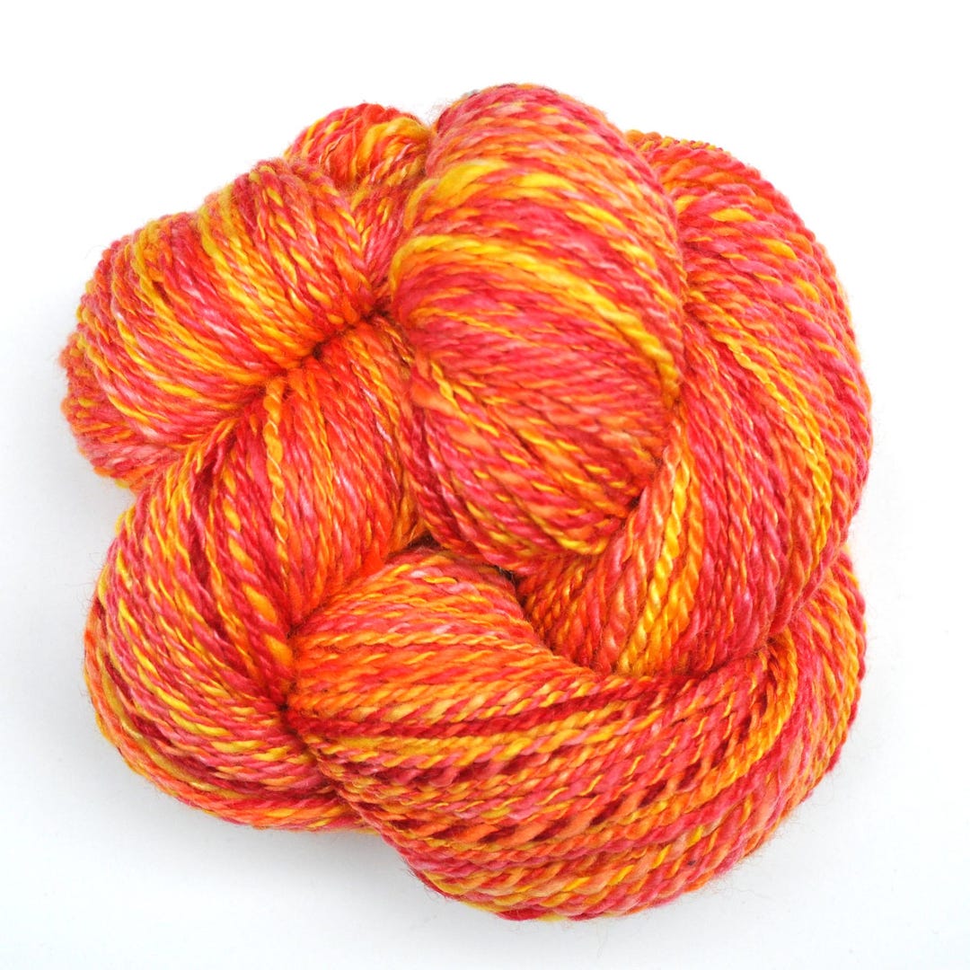 Hand Spun Yarn, 275 Yards - Hand Painted Silk / BFL Wool, DK Weight ...