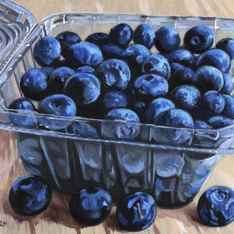 Blueberry Painting - Etsy