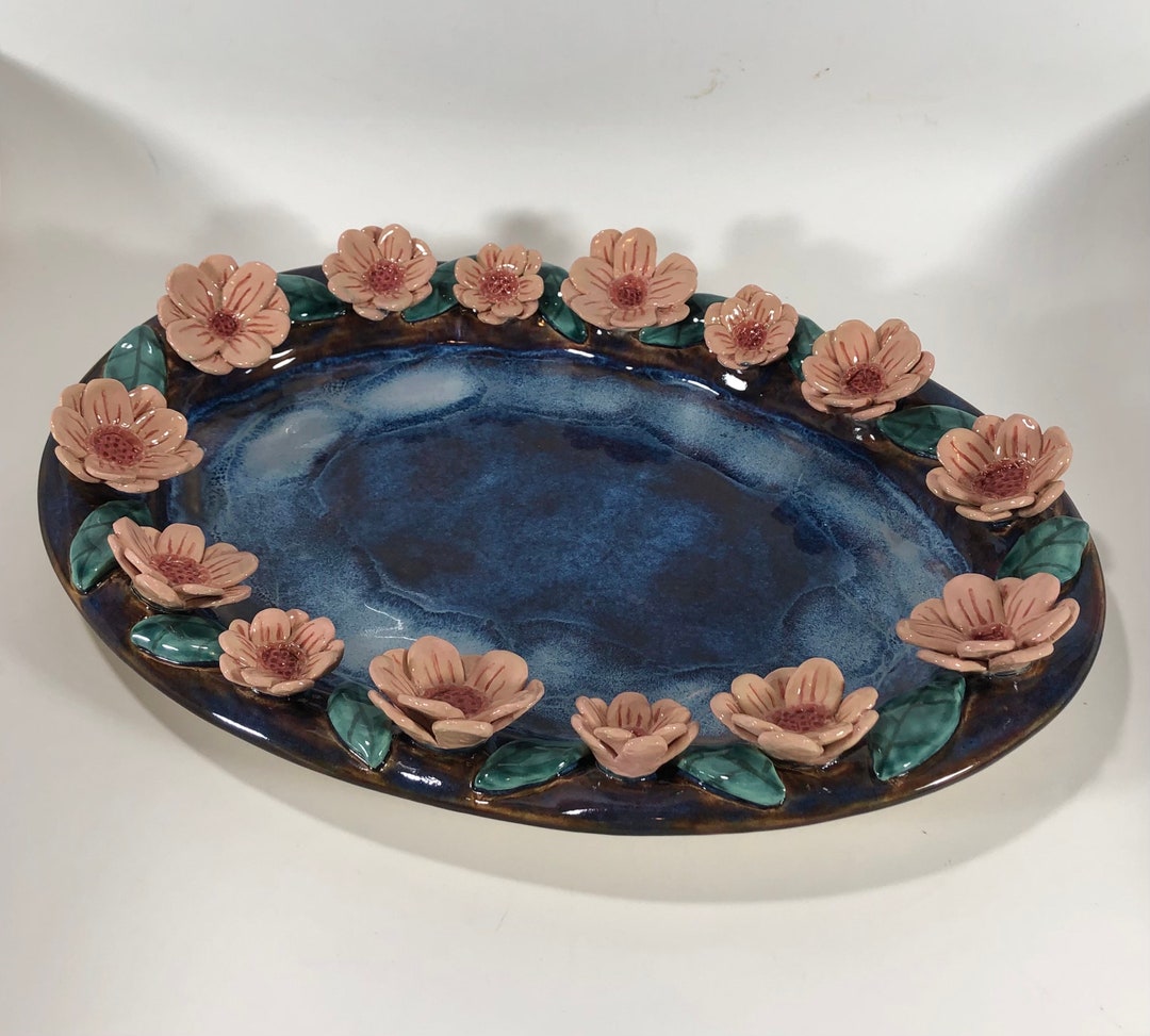 Ceramic Serving Flower Dish, Ceramics and Pottery Flower Dish, Ceramic ...