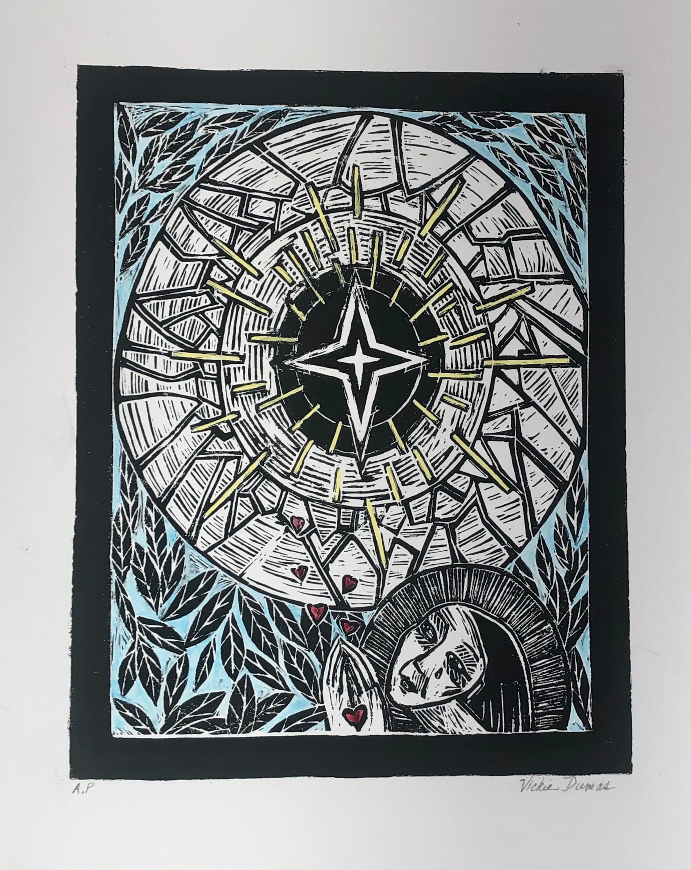 Shooting Star Linoleum Cut Print Wall Art Print - Etsy