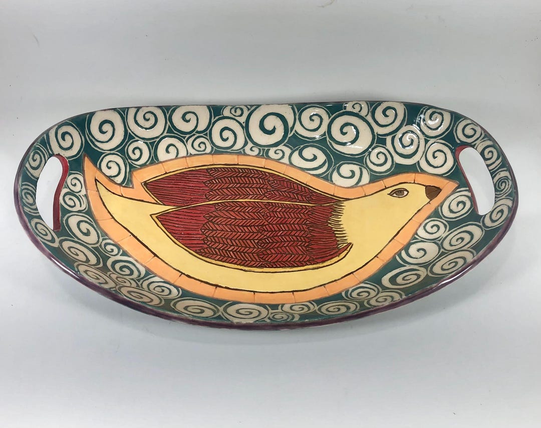 Ceramic Serving Tray, Ceramic Bird Dish, Ceramics and Pottery Serving ...