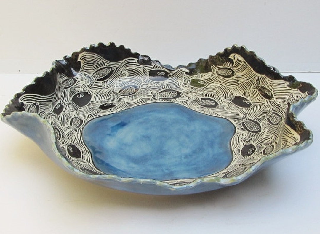 Porcelain Bowl Sgraffito Pottery Ceramic Art Bowl Porcelain Bowl ...