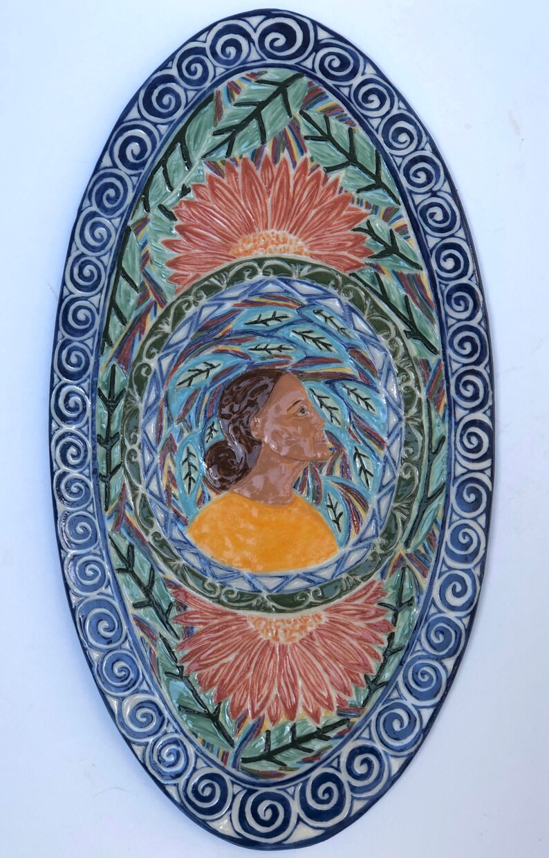 Ceramic Art Tile Sgraffito Pottery Ceramics and Pottery | Etsy