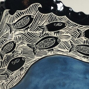 Porcelain Bowl Sgraffito Pottery Ceramic Art Bowl Porcelain Bowl ...