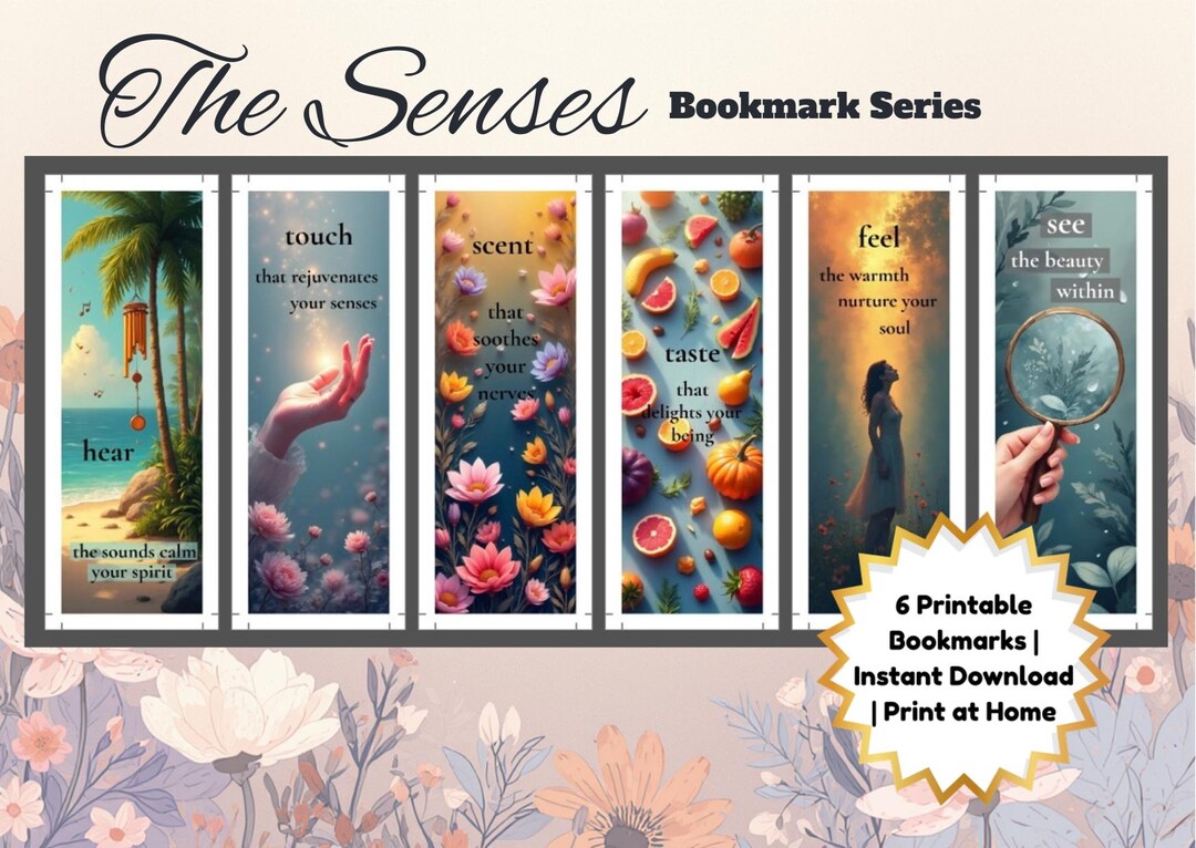 The Senses Bookmark Series | 6 Printable Sensory Bookmarks | Instant ...
