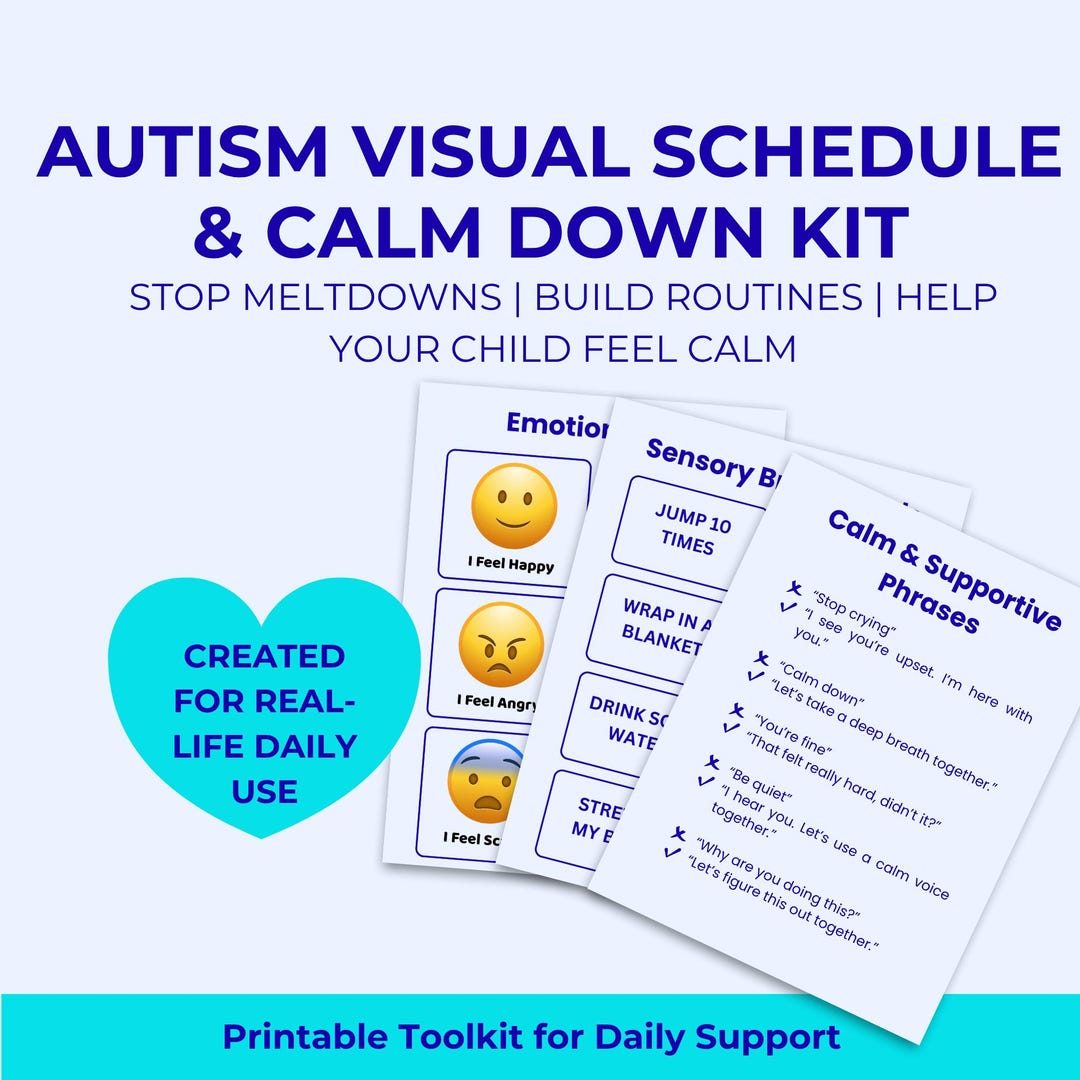 Autism Behavior Chart & Emotional Regulation Visual Schedule: ADHD ...