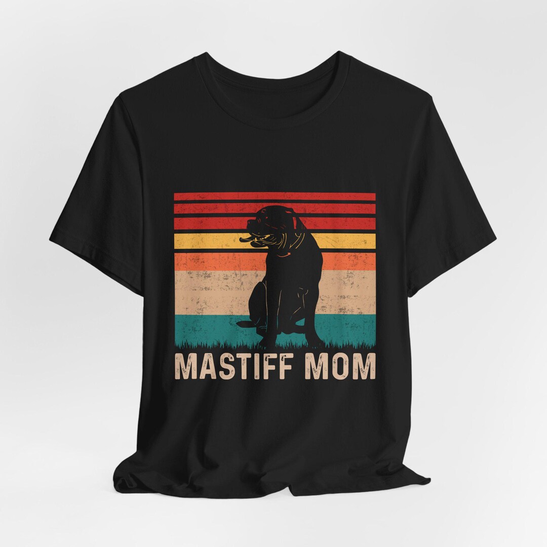 Mastiff Mom Shirt | Mastiff Dog Retro Stripe Tee - Etsy