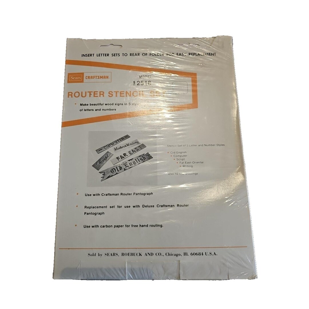 Vintage Sears Craftsman Router Stencil Set Model 9-2518 Letters ...