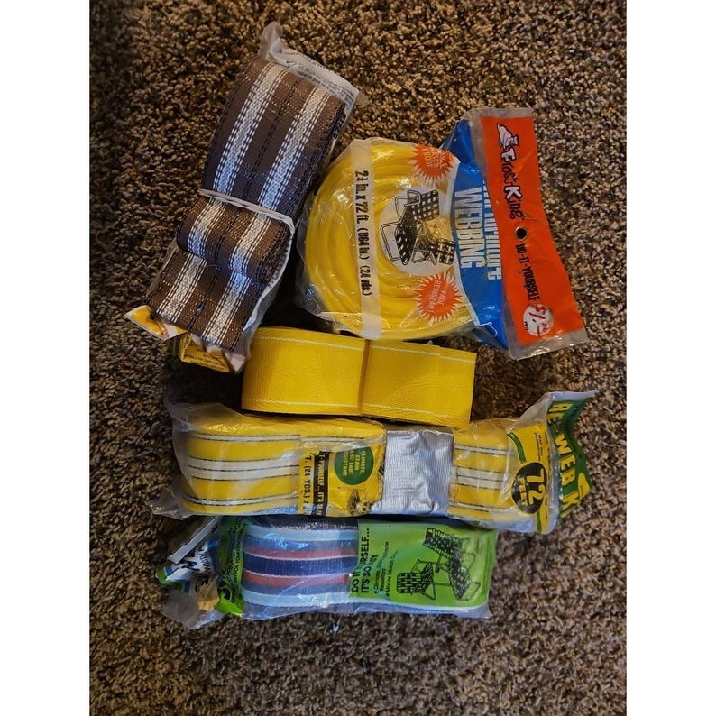 Vintage Lawn Chair Webbing Re-web Kits Misc Colors Sizes Large Lot Nos ...