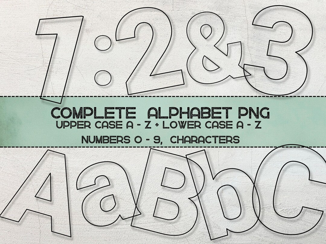 Outline Alphabet SVG Bundle, Uppercase & Lowercase Letters, Numbers and ...