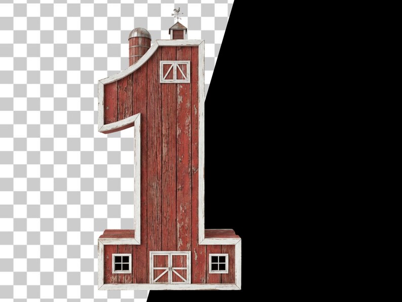 Farm Barn Alphabet PNG | 3D Rustic Barn Letters A–Z & Numbers 0–9 ...