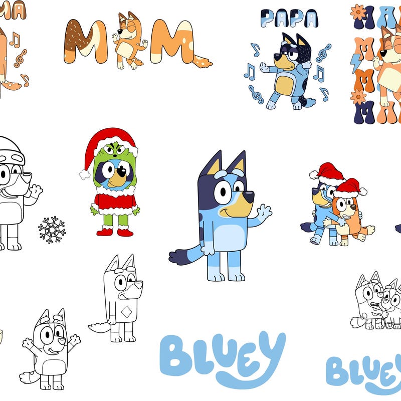 Bluey Silhouette Png - Etsy