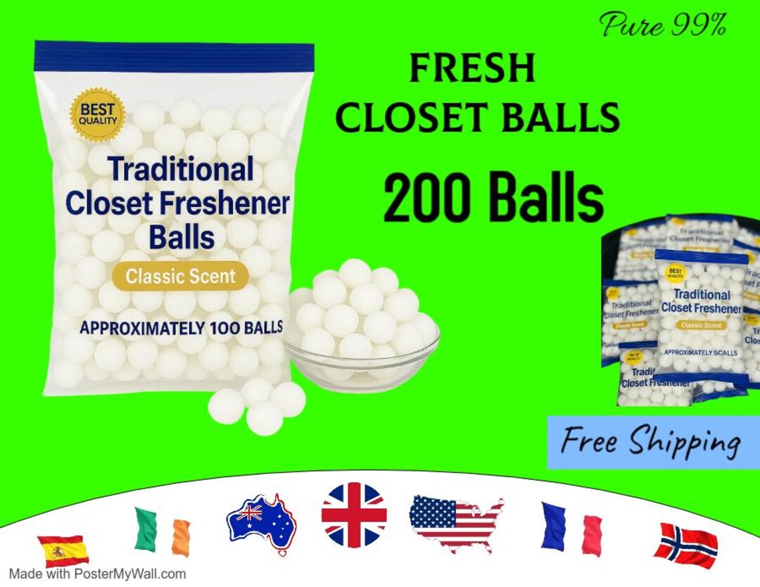 Closet & Drawer Freshener Balls | Classic Clean Aroma | Home Storage ...