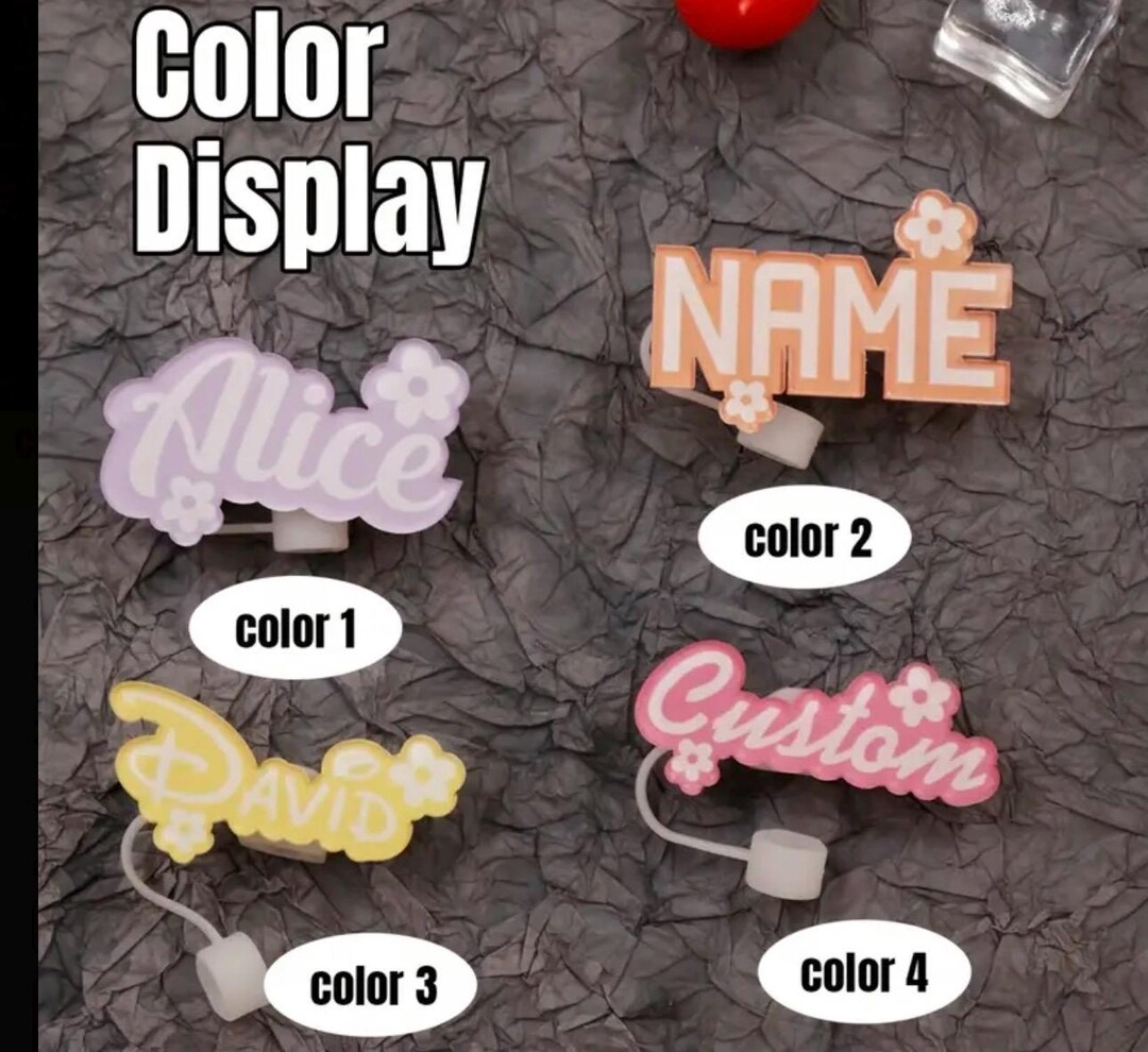 Personalized Acrylic Straw Topper Lid Name Alphabet Plaque for Stanley ...