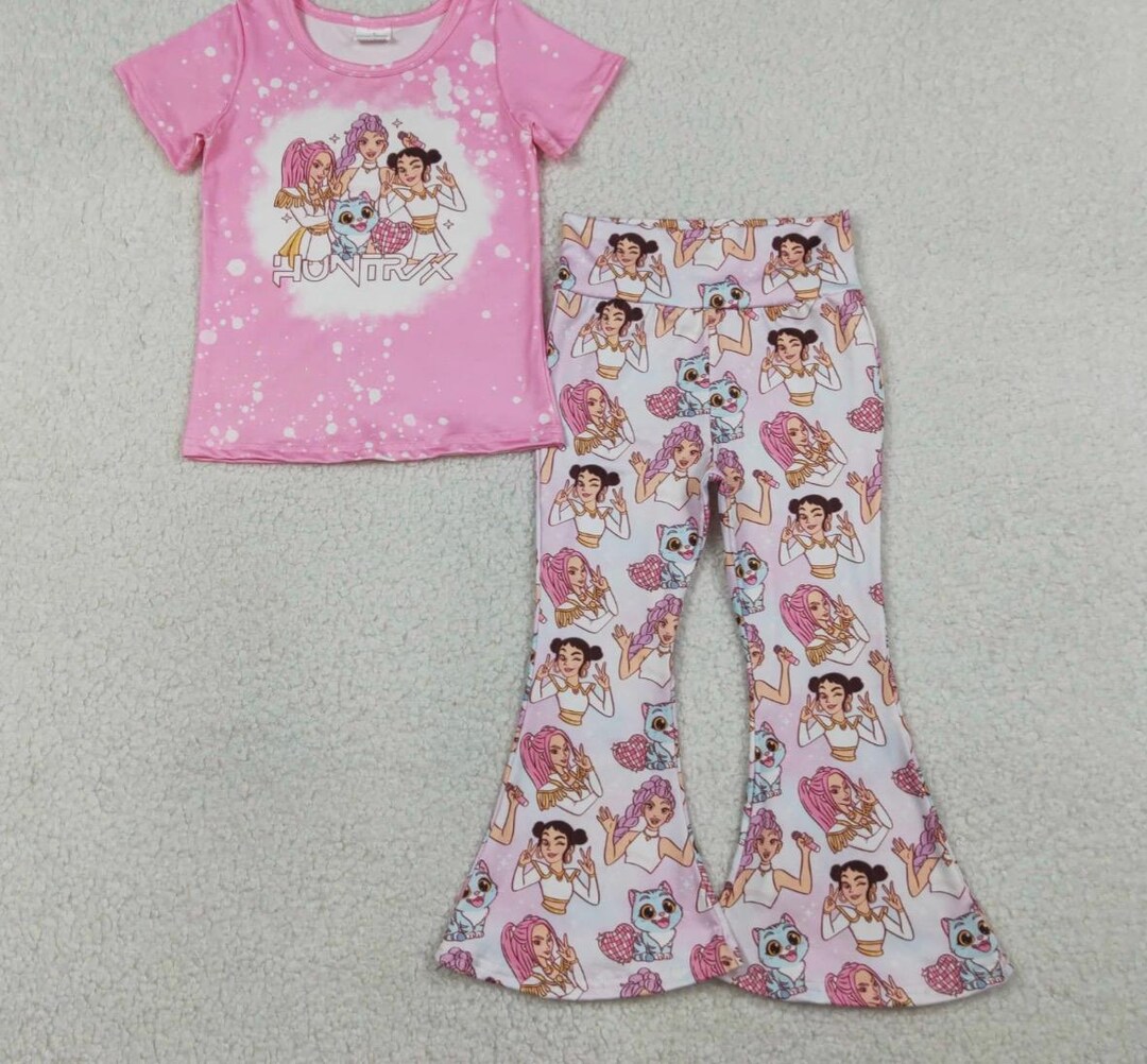 Toddler Children Huntrix Kpop K Pop Pink Two Piece Outfit Demon Hunter ...