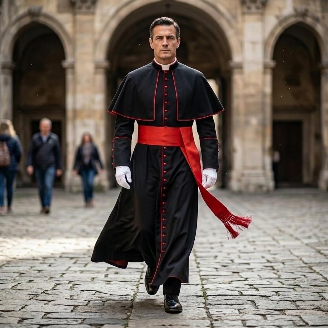 Handmade Black Bishop Cassock Robe, Custom Tailored Roman Catholic ...