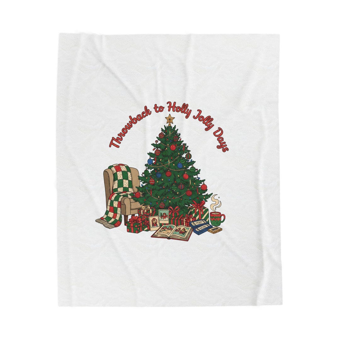 Throwback to Holly Jolly Days Blanket | Vintage Holiday Print, Retro ...
