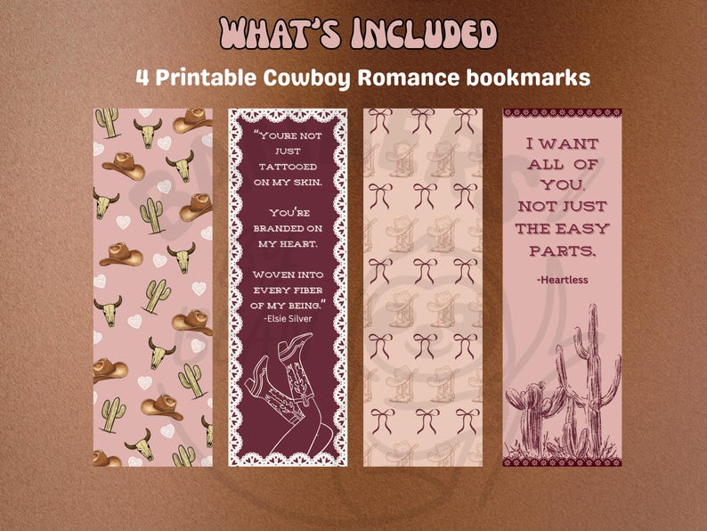 Cowboy Romance Bookmarks | Western Quotes, Pink Cowgirl (digital ...