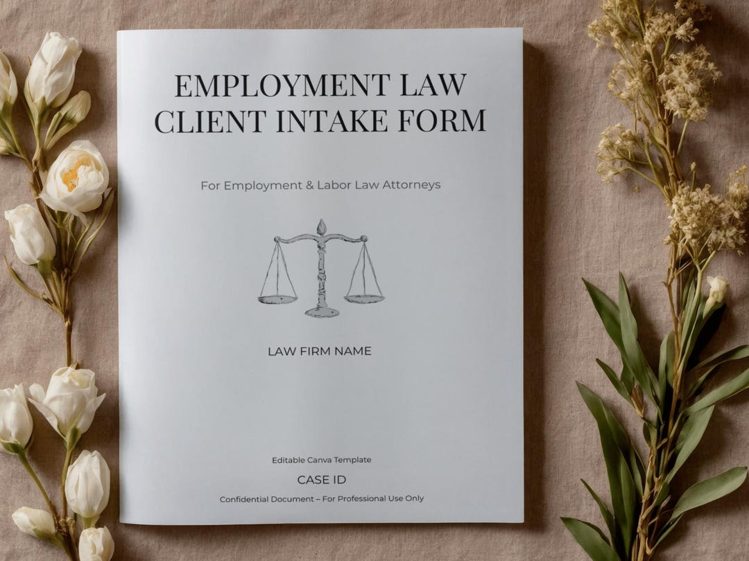 Employment Law Client Intake Form | Minimal Editable Canva Template for ...