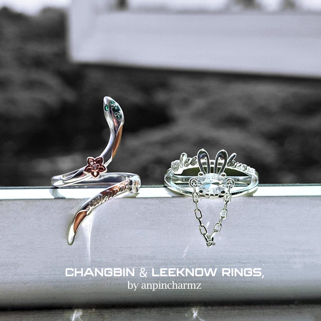 SKZ Changbin & Leeknow Rings, Stray Kids Jewelry, Kpop Rings - Etsy