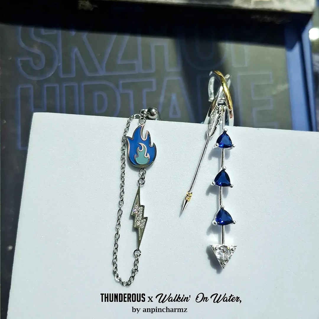 SKZ Thunderous Earring & Walkin on Water Earcuff, Stray Kids Jewelry - Etsy