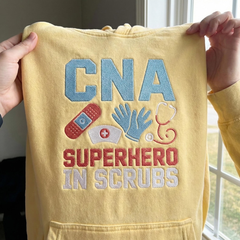 CNA Superhero Embroidery Design | Certified Nursing Assistant | Medical ...