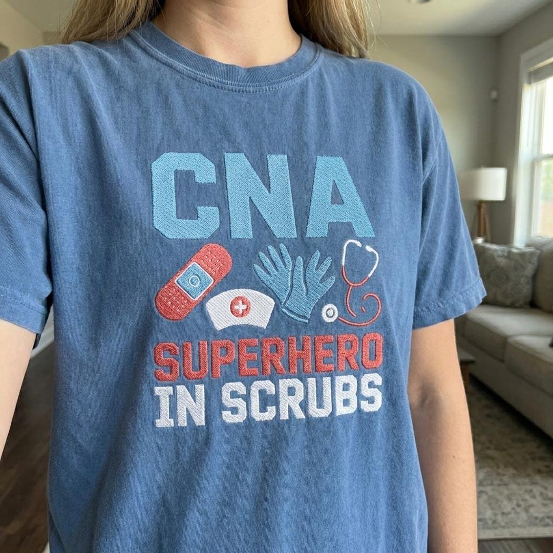 CNA Superhero Embroidery Design | Certified Nursing Assistant | Medical ...
