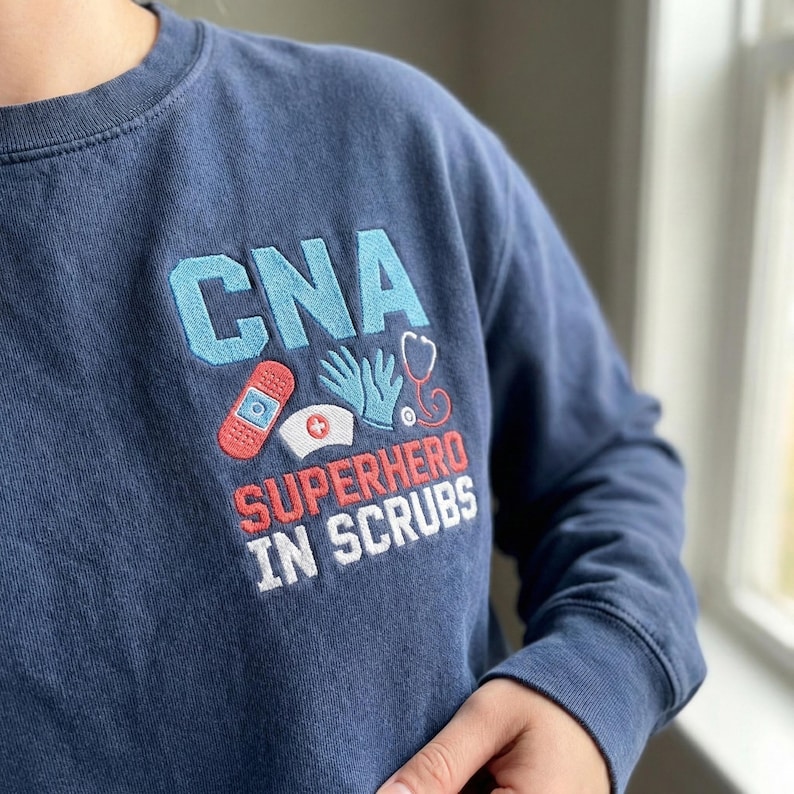 CNA Superhero Embroidery Design | Certified Nursing Assistant | Medical ...