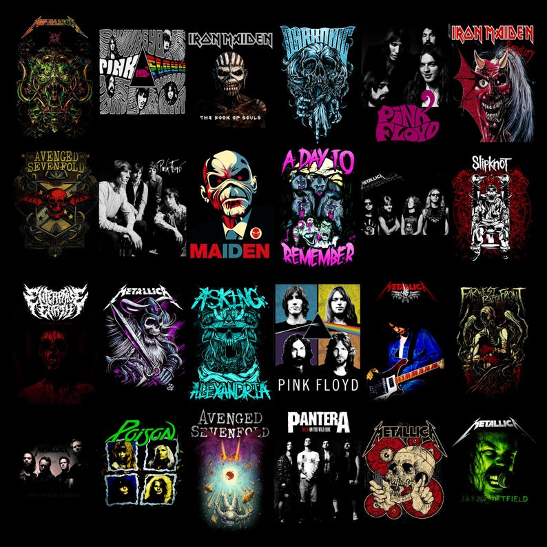 Rock Bands Pack +320 DTF DTF PNG Halftone - Semitones Pro - Etsy