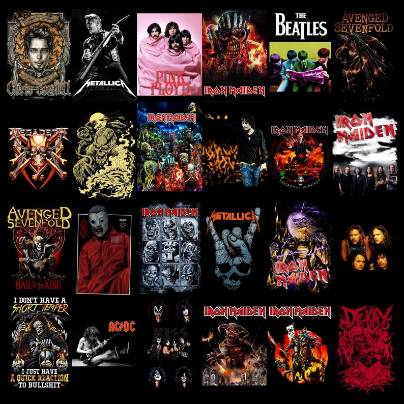 Rock Bands Pack +320 DTF DTF PNG Halftone - Semitones Pro - Etsy