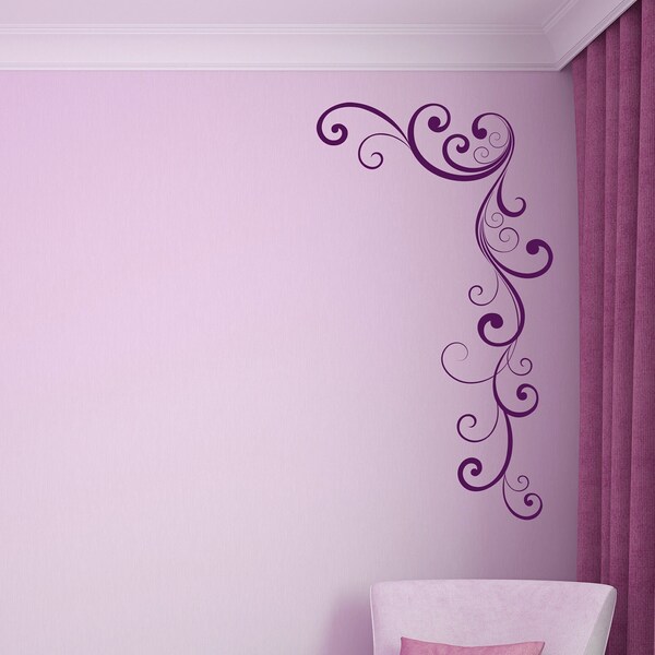 Corner Scroll Decal - Etsy