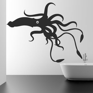 Squid Wall Art, Squid Decal, Aquarium Decoration, Party Design, Ocean ...