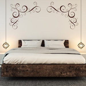 Swirl Wall Decal Set, Scroll Accent for Corners, Baroque Gothic Wall ...
