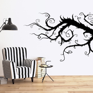 Branch Wall Decal, Burtonesque Tree Artwork, Nightmare Before Christmas ...