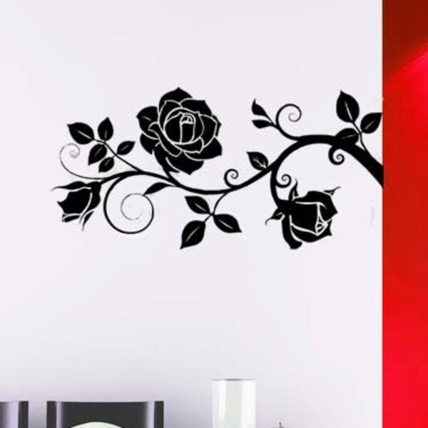Rose Wall Decal - Etsy