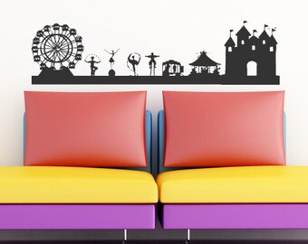 Carnival Wall Art Amusement Park Skyline Circus Decal - Etsy