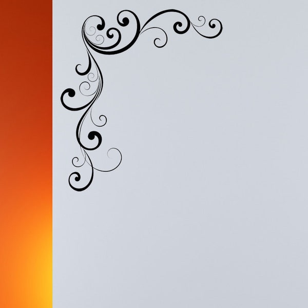 Corner Scroll Decal - Etsy