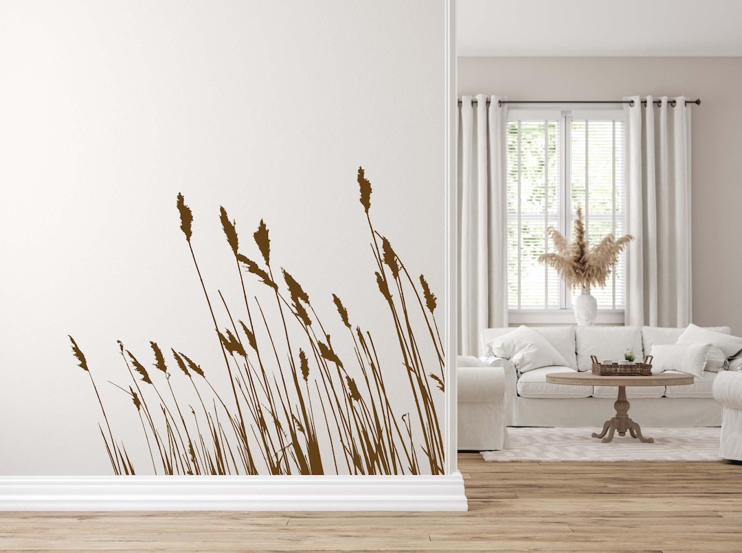 Grass Wall Art, Tall Grass Wall Decal, Reeds Wall Stickers, Grasses ...