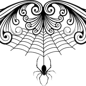 Spiderweb Wall Decal, Spider Web Decor, Swirl Design, Halloween ...