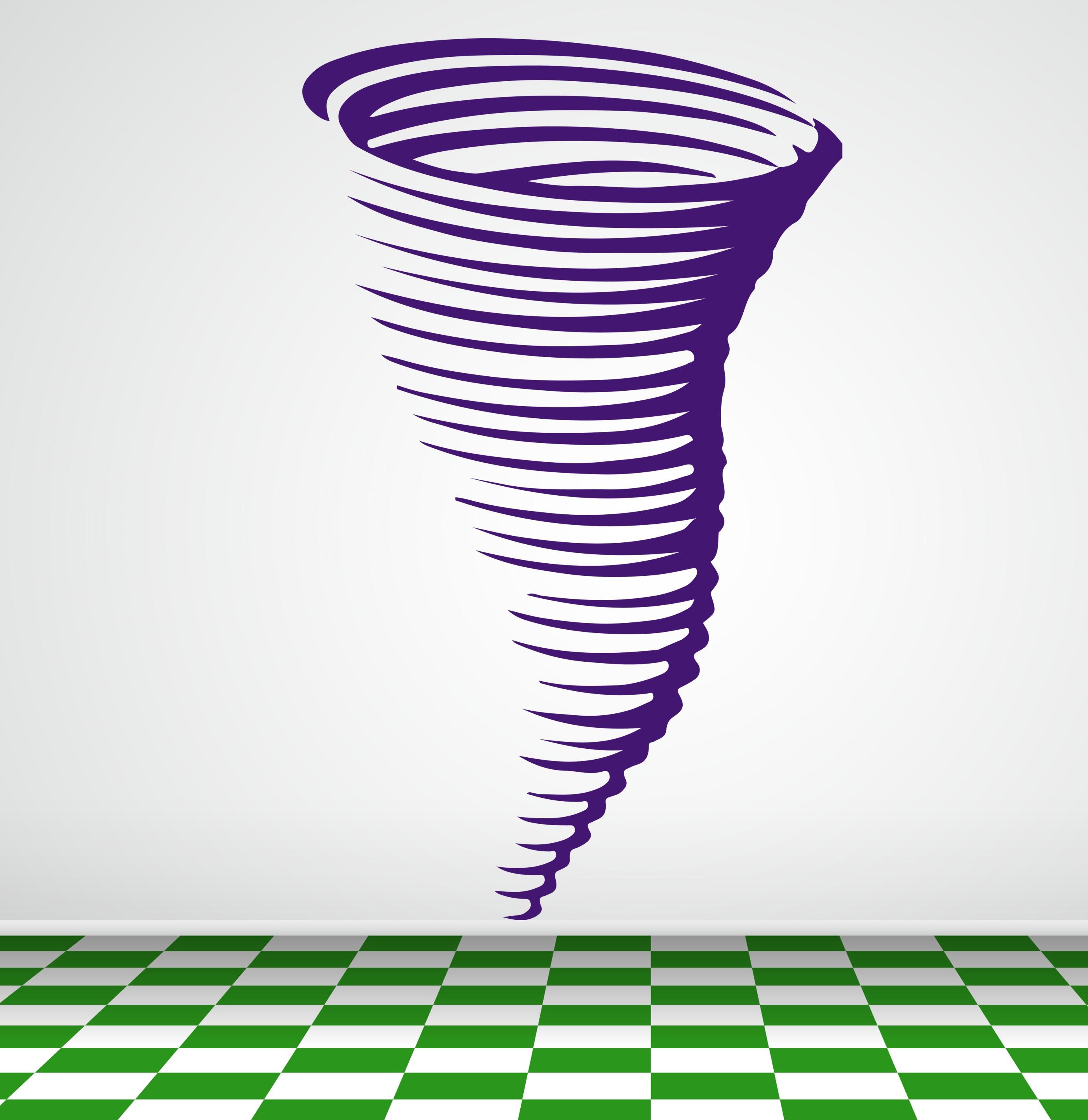Cyclone Wall Decal, Funnel Cloud Decor, Tornado Artwork, Storm Art ...