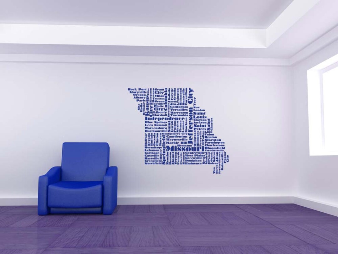 Missouri Wall Art, Missouri Decal, Missouri Stickers, Jefferson City ...