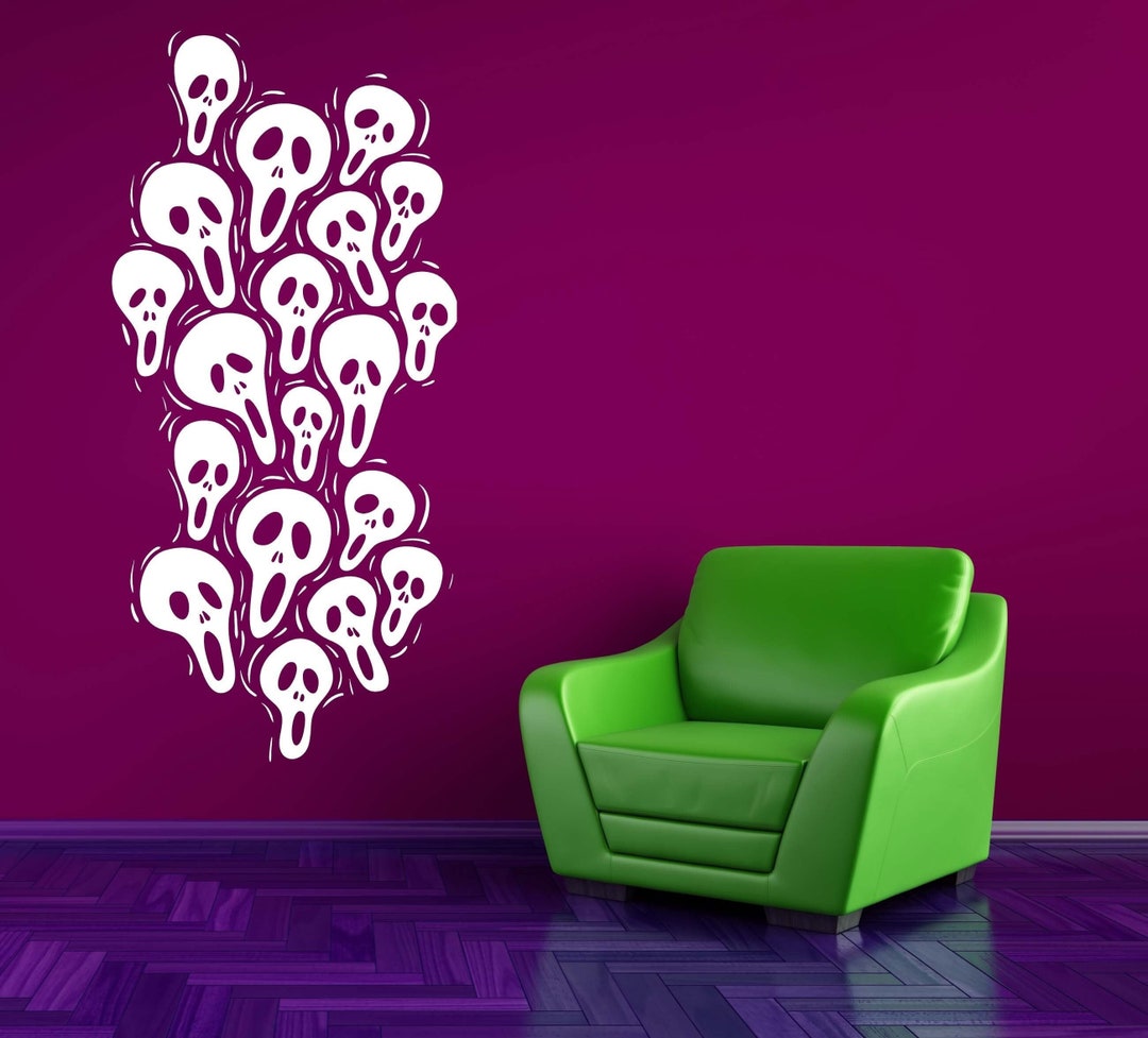 The Scream Wall Art, Skull Wall Decals, Burtonesque Decal, Skull ...