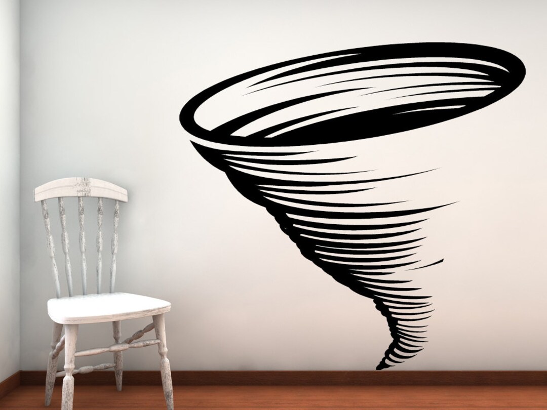 Cyclone Wall Decal, Funnel Cloud Decor, Tornado Artwork, Storm Art ...