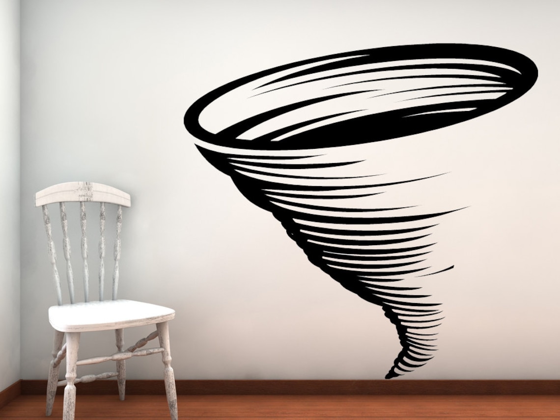 Cyclone Wall Decal Funnel Cloud Decor Tornado Artwork Storm | Etsy